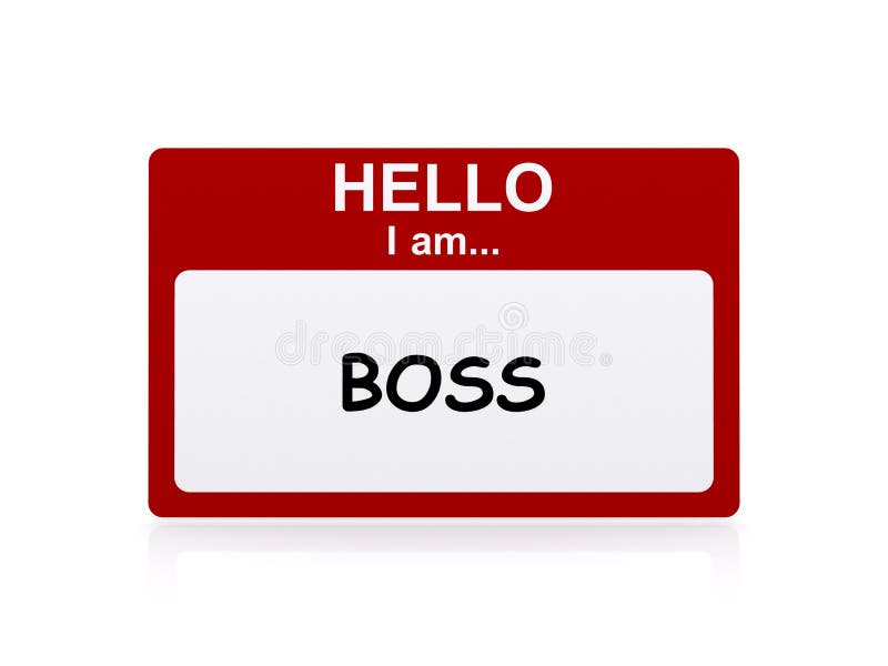 Boss Name Tag stock de ilustración. Ilustración de autoridad - 103387635