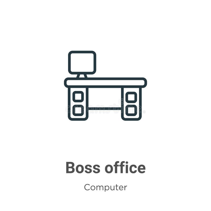 Boss Office Outline Vector Icon. Thin Line Black Boss Office Icon, Flat ...