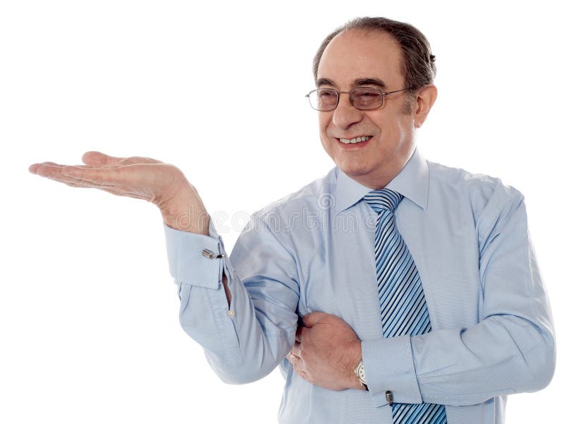 Boss Posing with an Open Palm Stock Image - Image of modern, manager ...