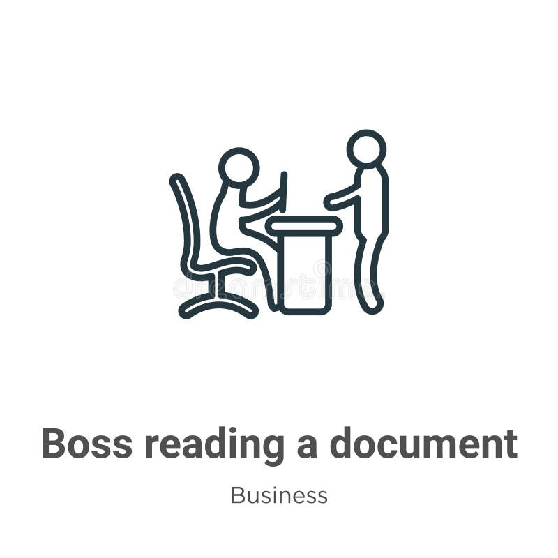 Boss Office Outline Vector Icon. Thin Line Black Boss Office Icon, Flat ...