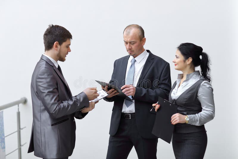 Boss Reads a Working Document in the Office Weekdays Stock Photo ...