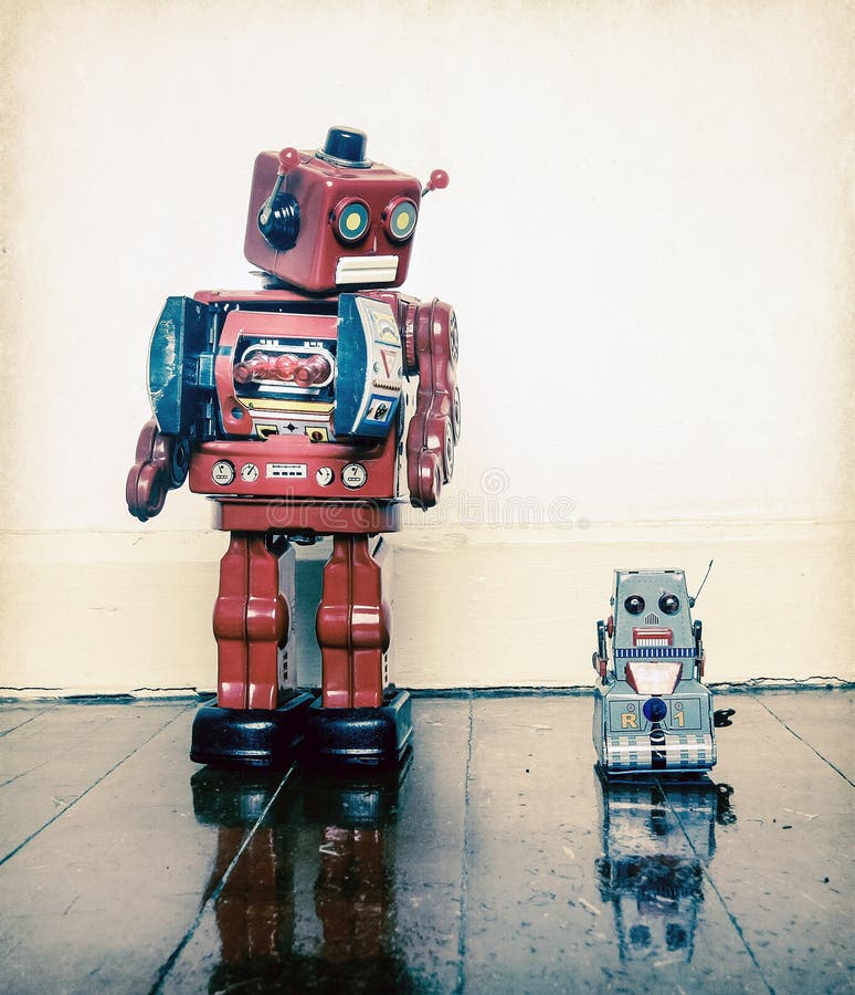 Boss robot told off stock photo. Image of reflection - 106014692