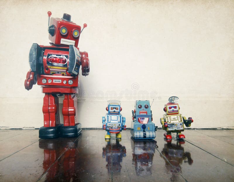 Boss robot told off stock image. Image of copyspace - 106014751