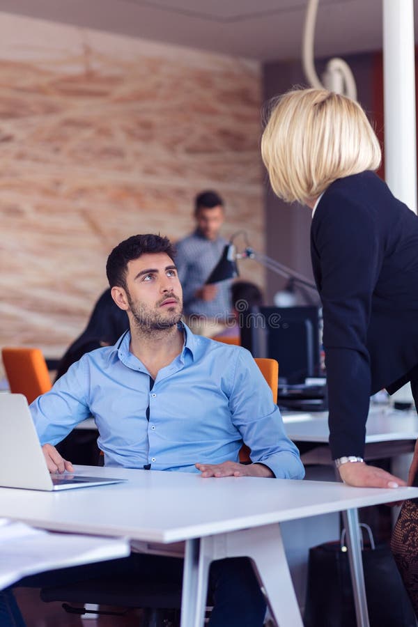 Boss Scolding a Shameful Employee at Work in an Office Stock Image ...