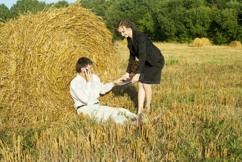 Boss and Secretary in the Nature Stock Image - Image of leadership ...