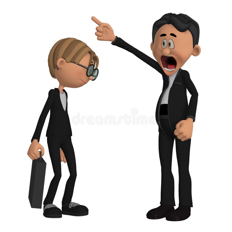 Boss shouting at employee stock illustration. Illustration of force ...