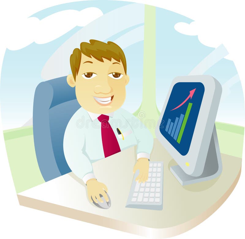 Boss shows his graph stock vector. Illustration of person - 20831202