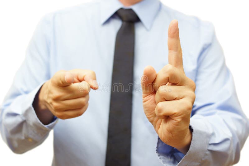 Boss Shows Warning Sign and Pointing To You Stock Image - Image of ...