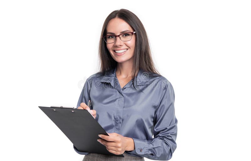 Boss Signing Business Contract Isolated White Background Noting Stock ...