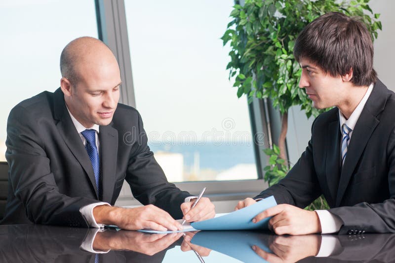 Boss signing documents stock photo. Image of office, paper - 89267756