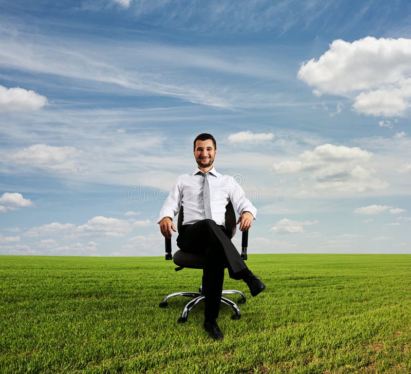 Boss Sitting on Chair at Outdoor Stock Image - Image of business ...