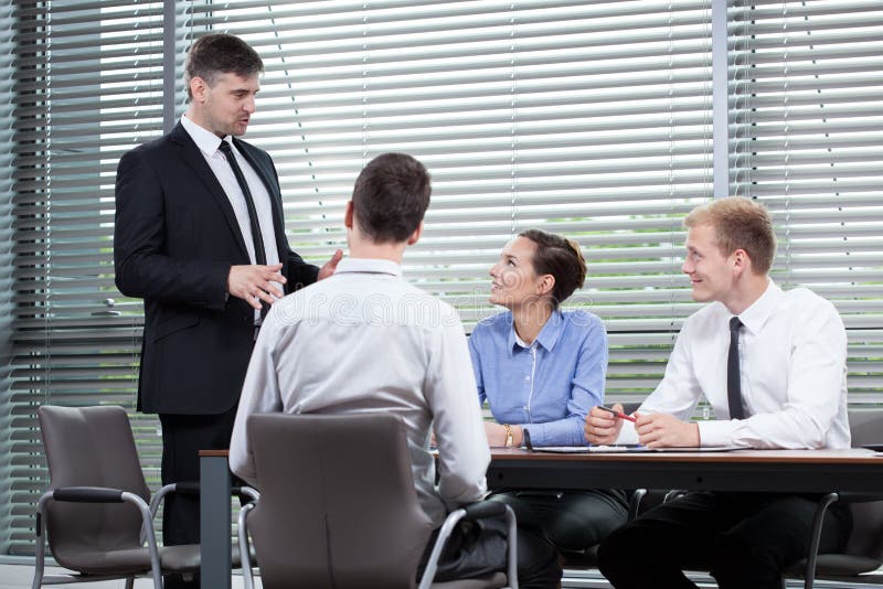 Boss Speech during Business Meeting Stock Photo - Image of partner ...