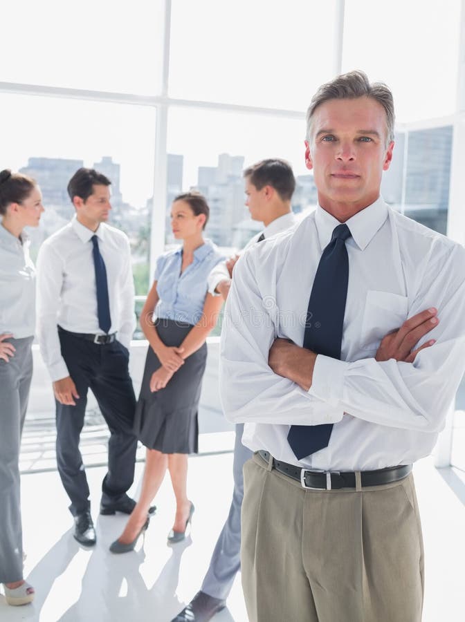 Boss Standing On Front Of His Team Stock Photo - Image of people ...