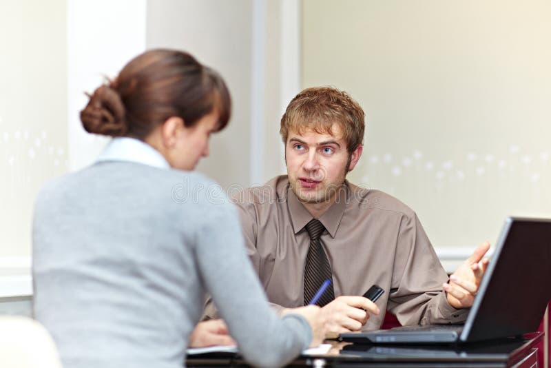 Boss Talking To His Secretary Stock Photo - Image of computer, manager ...