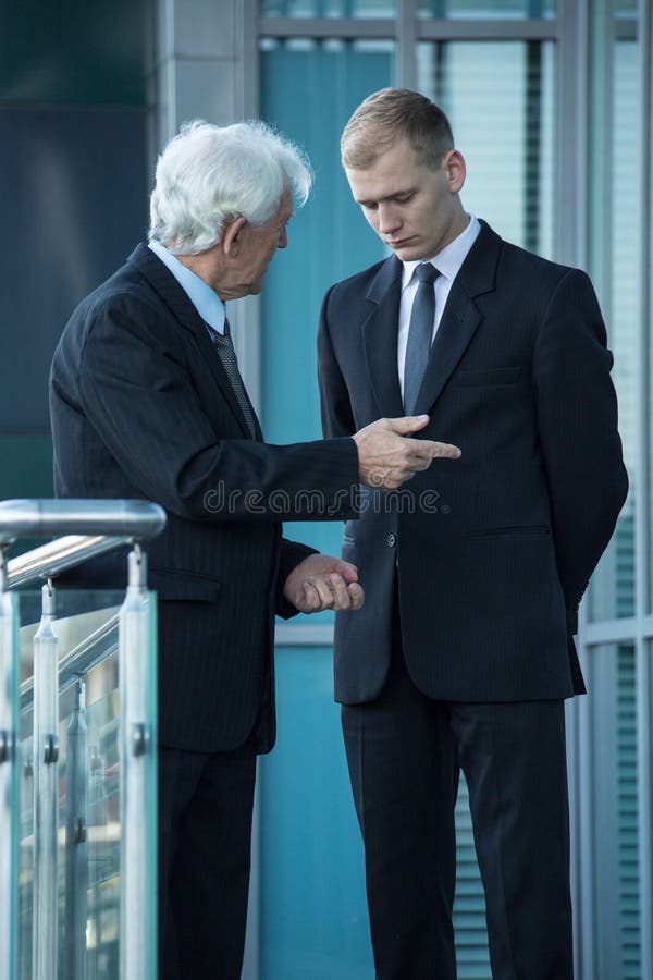 Boss Talking with Young Worker Stock Photo - Image of people ...