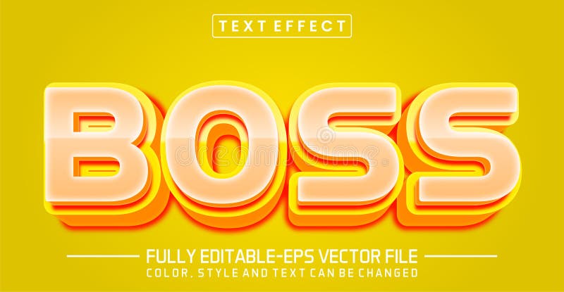 Boss Text Editable Style Effect Stock Vector - Illustration of logo ...