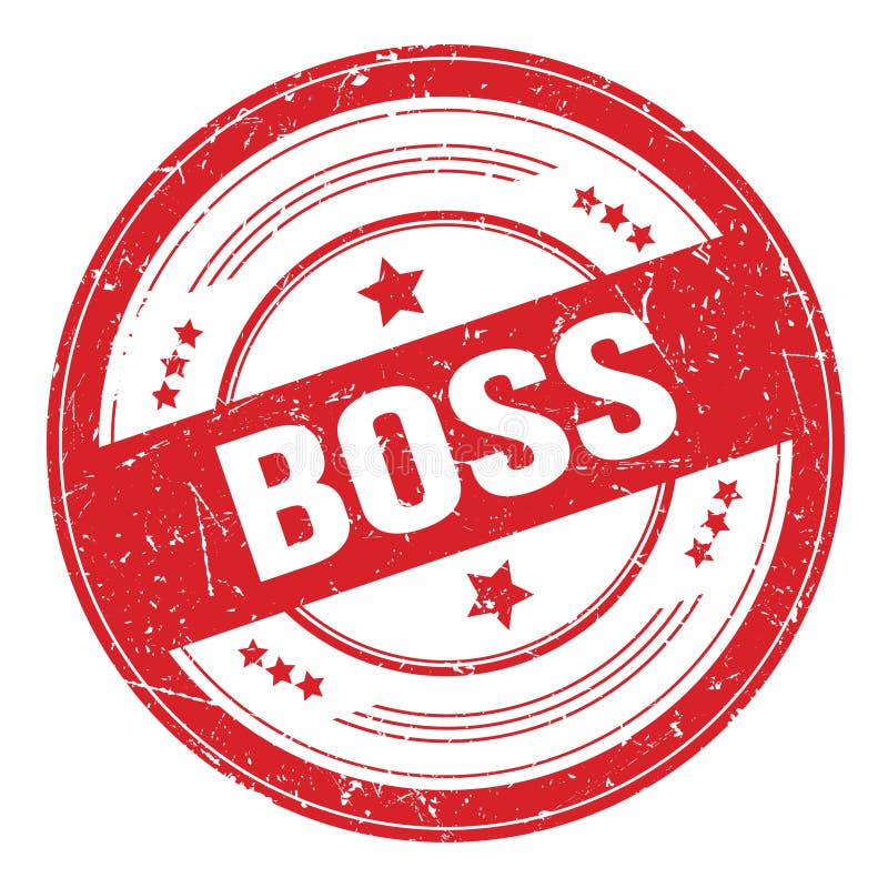 BOSS Text on Orange Grungy Vintage Round Stamp Stock Illustration ...