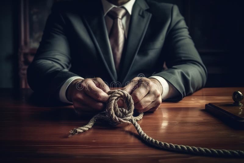 The Boss Tied His Hands Completely with the Work Stock Image - Image of ...