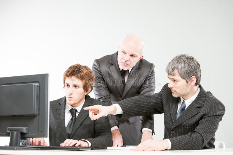 Boss and Trainee Learning from a Manager Stock Photo - Image of ...