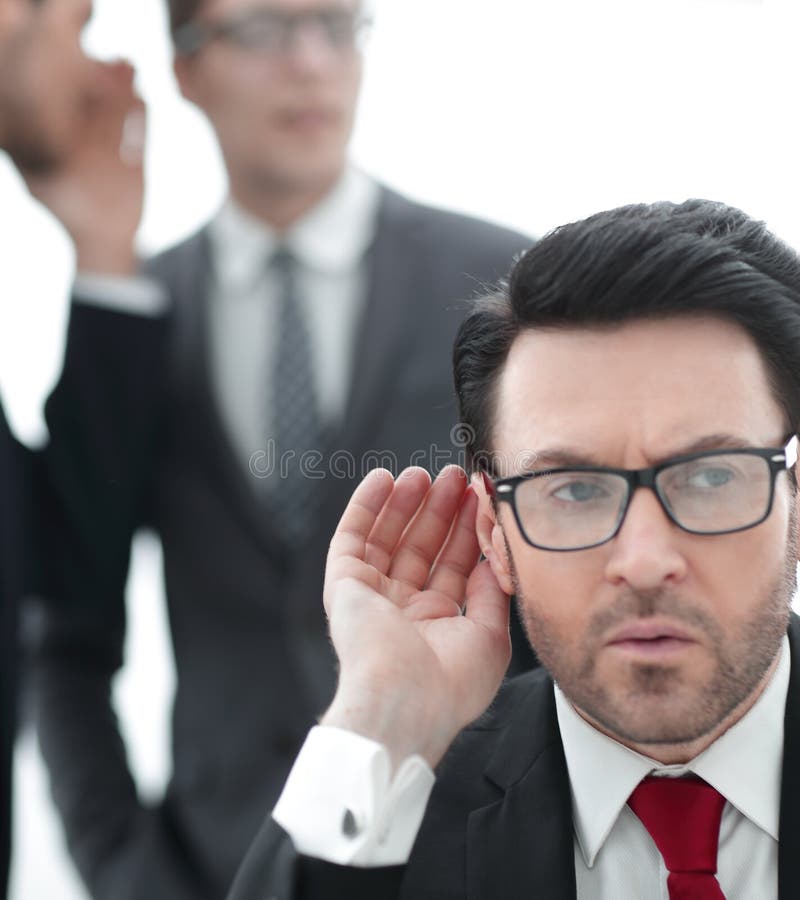 Boss is Trying To Hear Gossip Stock Photo - Image of hear, control ...