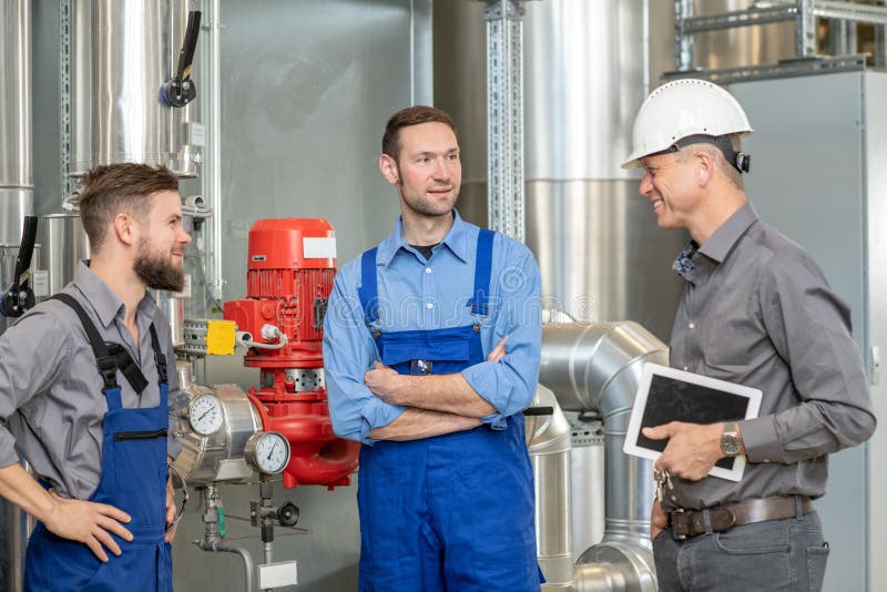 Boss and Worker in Conversation Stock Photo - Image of industry ...