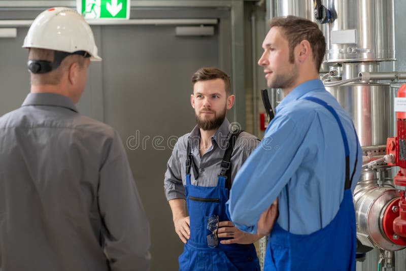 Boss and Worker in Conversation Stock Photo - Image of industry ...