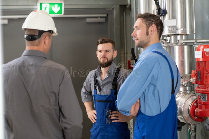 Boss and Worker in Conversation Stock Photo - Image of industry ...