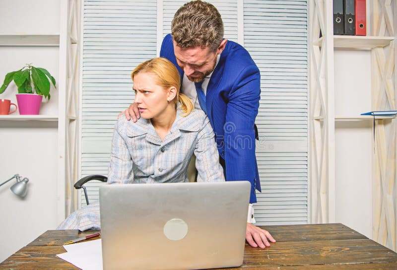 Boss Unacceptable Behavior Subordinate Employee Woman Worker Suffers