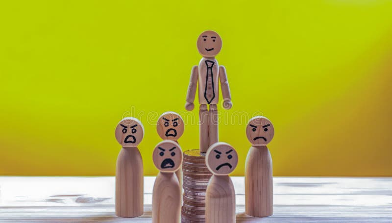 Boss and Unhappy Employees Illustration with Copy-Space Stock Image ...