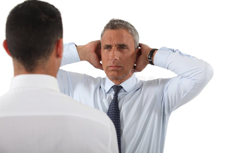 Boss is Unimpressed with Employee Stock Image - Image of loss, hands ...