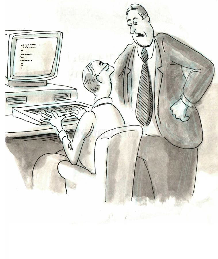 Boss stock illustration. Illustration of computer, angry - 36996595
