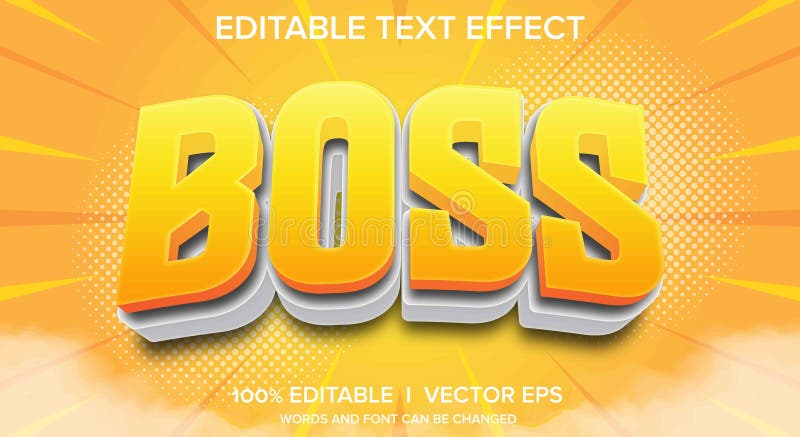 Boss Vector Text Effect with Modern Style Design Stock Illustration ...