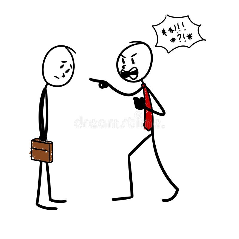A Boss Who is Angry with His Employees Stock Illustration ...