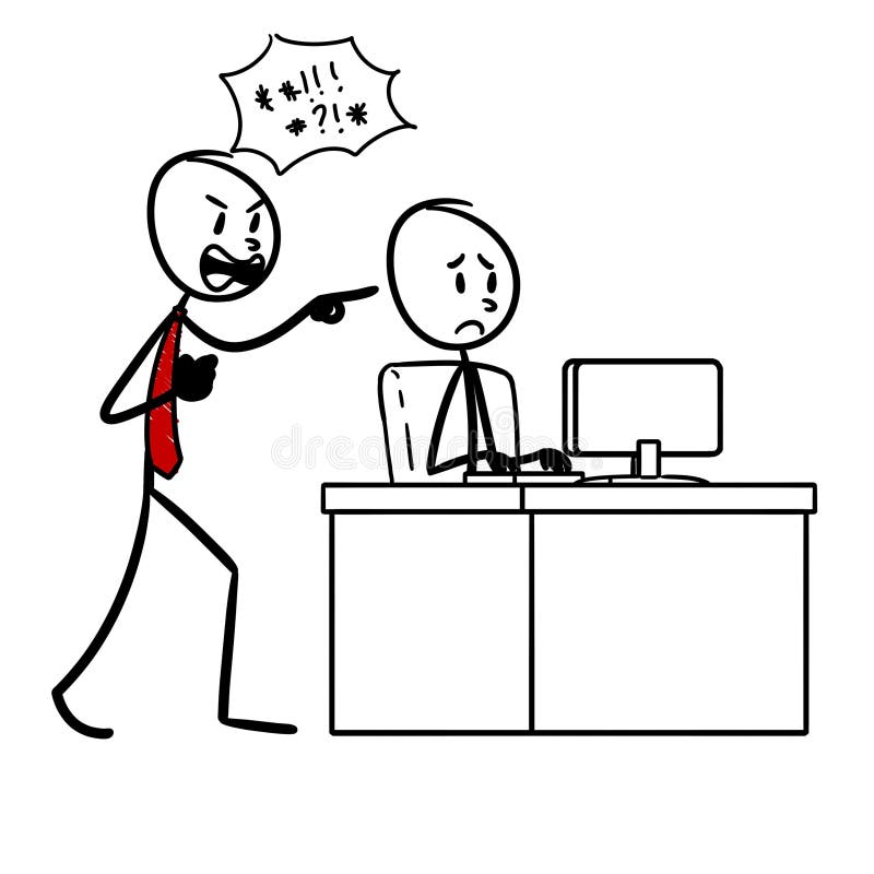 A Boss Who is Angry with His Employees Stock Illustration ...