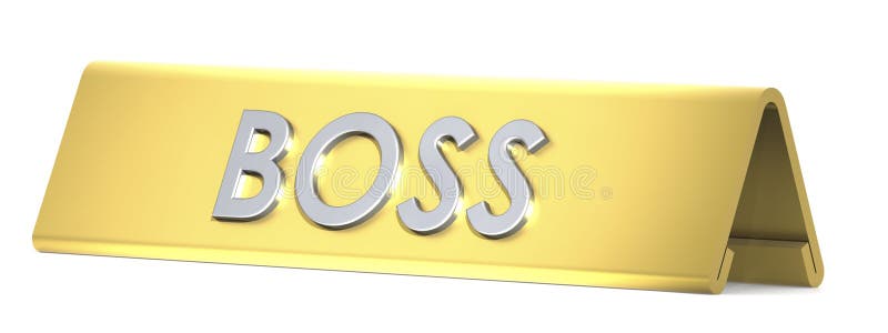 Boss word on golden banner stock illustration. Illustration of identity ...