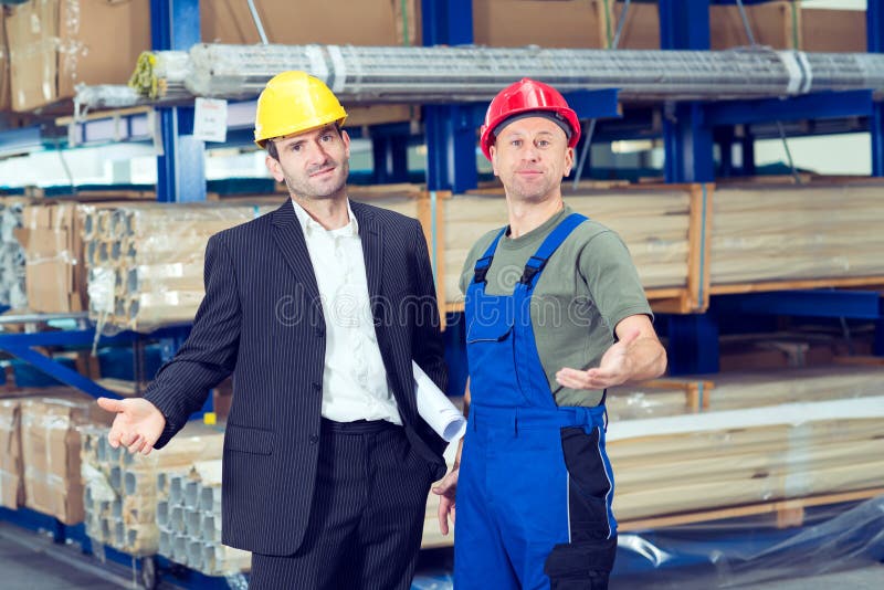 Boss and Worker in Conversation Stock Photo - Image of operator ...