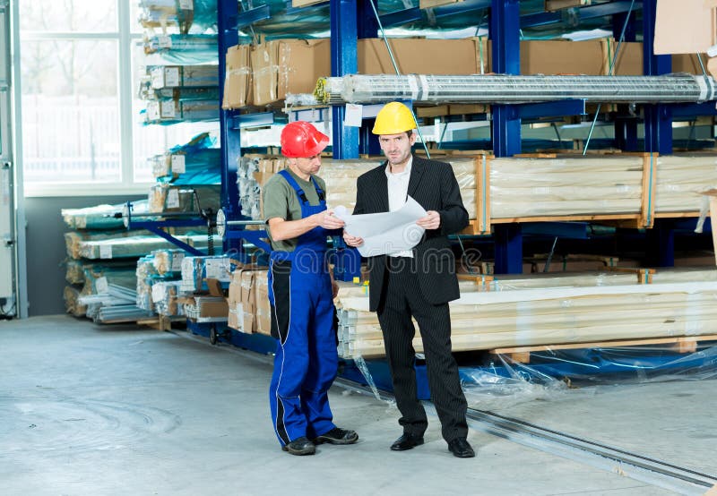 Boss and Worker with Plan in Conversation Stock Image - Image of ...