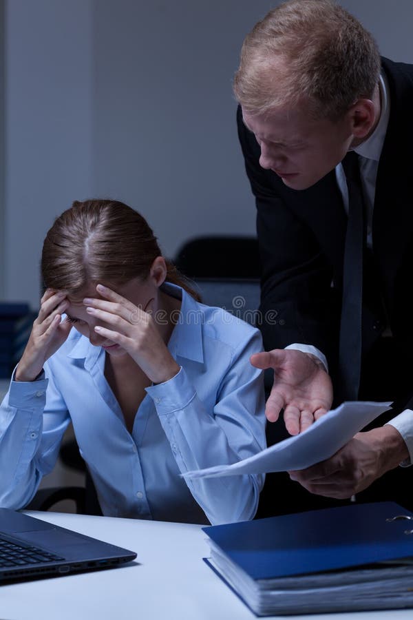 Boss Yelling at Female Worker Stock Image - Image of mistake, office ...