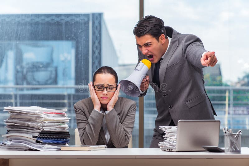 The Boss Yelling at His Team Member Stock Image - Image of conflict ...