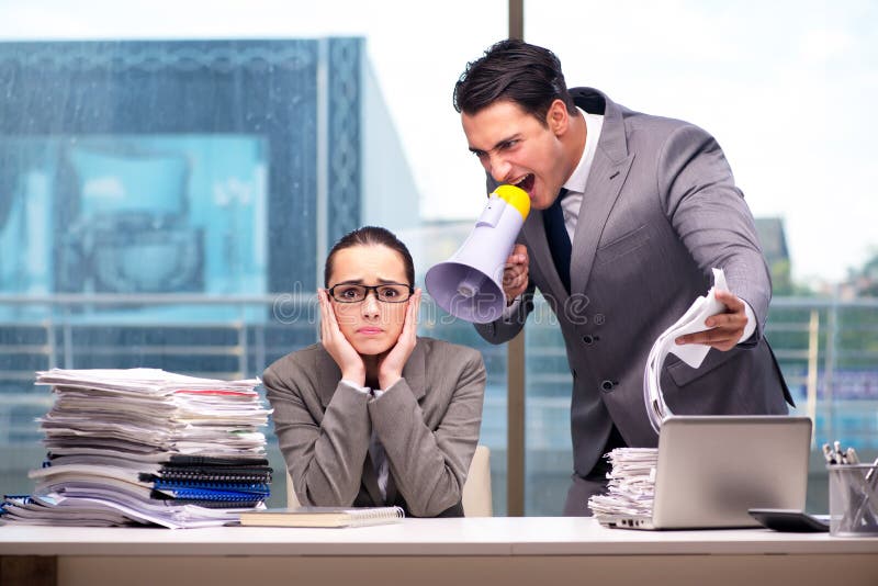 The Boss Yelling at His Team Member Stock Image - Image of problem ...