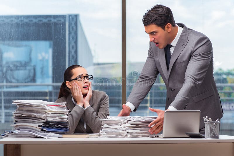 The Boss Yelling at His Team Member Stock Image - Image of paperwork ...