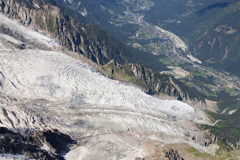 Les Bossons Glacier, Chamonix, French Alps Stock Image - Image of ...