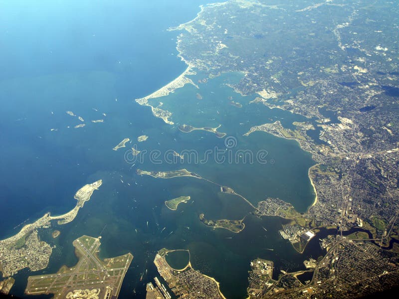 Boston from above stock photo. Image of harbour, airport - 43924802