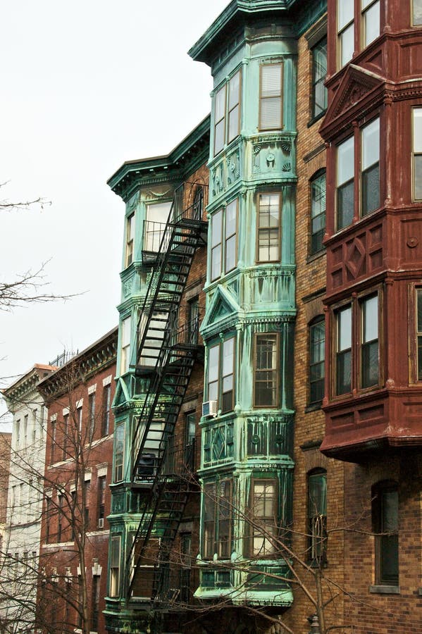 Victorian Brownstones in Boston Back Bay Stock Image - Image of luxury ...