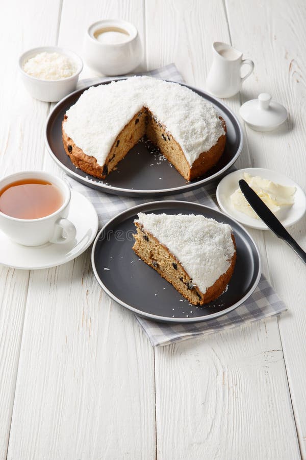 Boston Bun is a Big, Spiced Bun with Thick Layer of Coconut Icing on ...