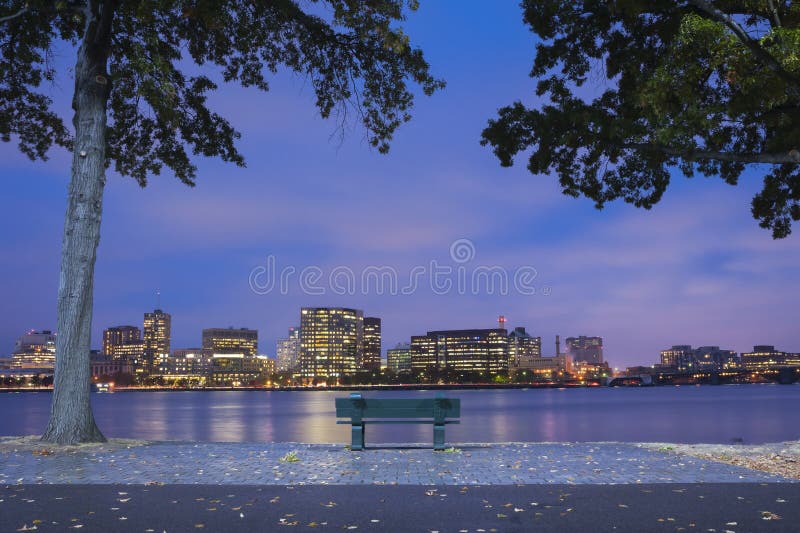 Boston Charles River Basin at Night Stock Image - Image of destinations ...