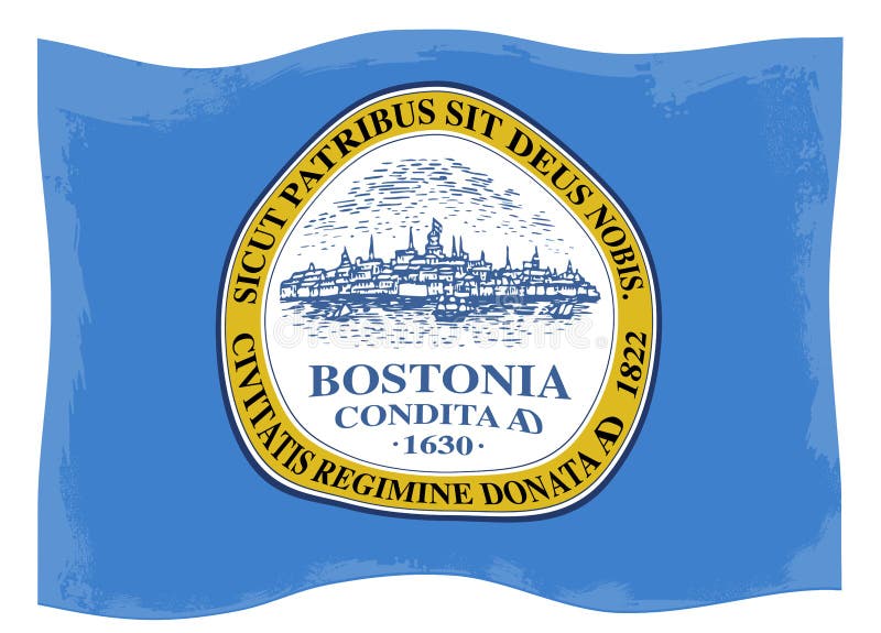 Boston City Flag stock illustration. Illustration of waving - 132034905