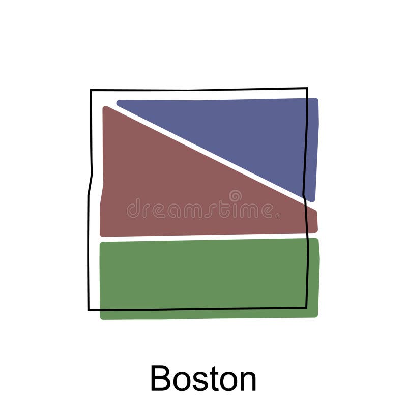 Boston City of Georgia Map Vector Illustration Design Template Stock ...