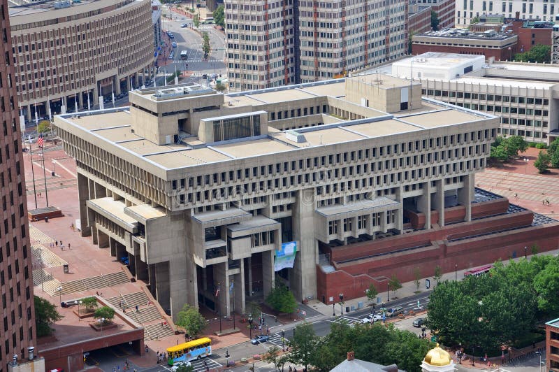 Boston City Hall, Government Center Editorial Stock Photo - Image of ...