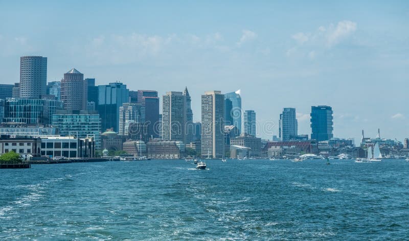 Boston City Massachusetts Waterfron Harbor Day Views Stock Image ...
